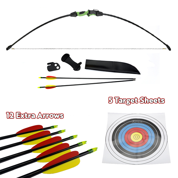 Kids Archery Gift Set - 18lbs Black LongBow